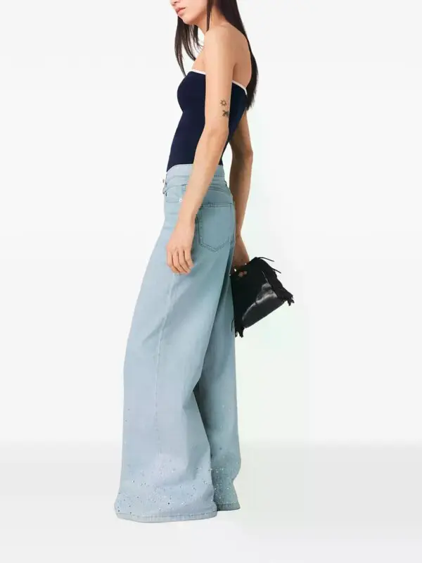 Maje Wide-leg Rhinestone Jeans