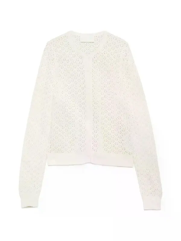 Eric Bompard Pointelle Button Cardigan - Neutrals