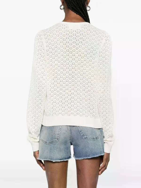 Eric Bompard Pointelle Button Cardigan
