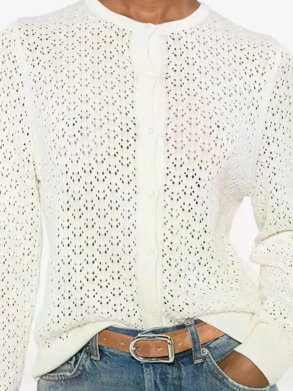 Eric Bompard Pointelle Button Cardigan