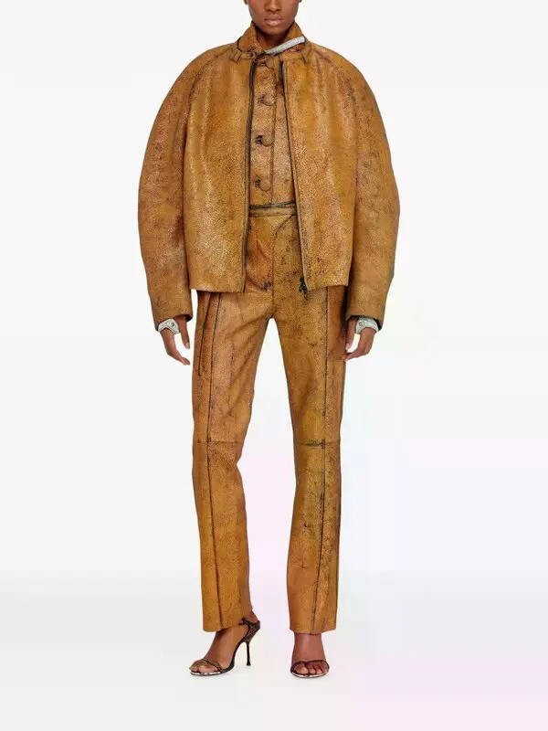 DIESEL® L-croc Leather Trousers