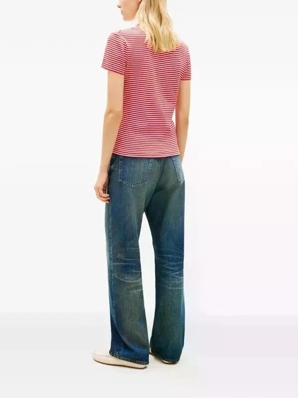 Tommy Hilfiger Striped Polo Top With Button Fastening