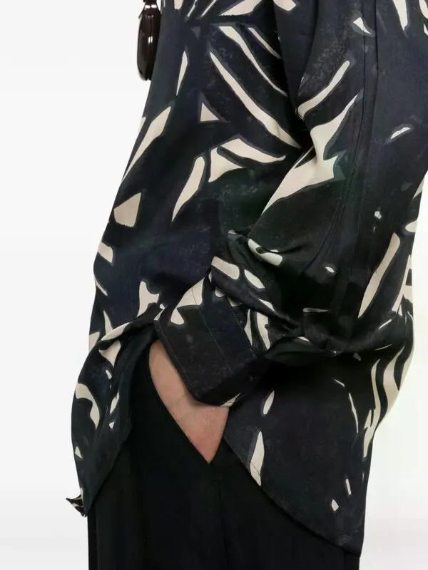 Emporio Armani Leaf-print Long-sleeve Shirt