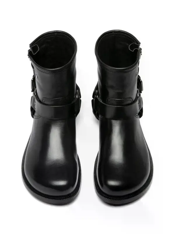 Officine Creative Leather Buckled Biker Boots