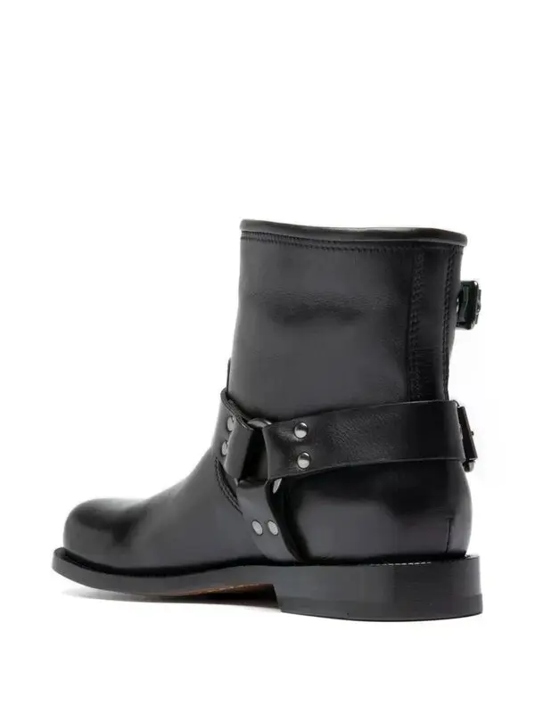 Officine Creative Leather Buckled Biker Boots