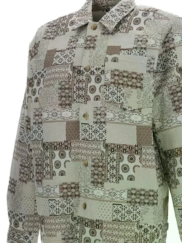 LES DEUX Patchwork Patterned Shirt Jacket