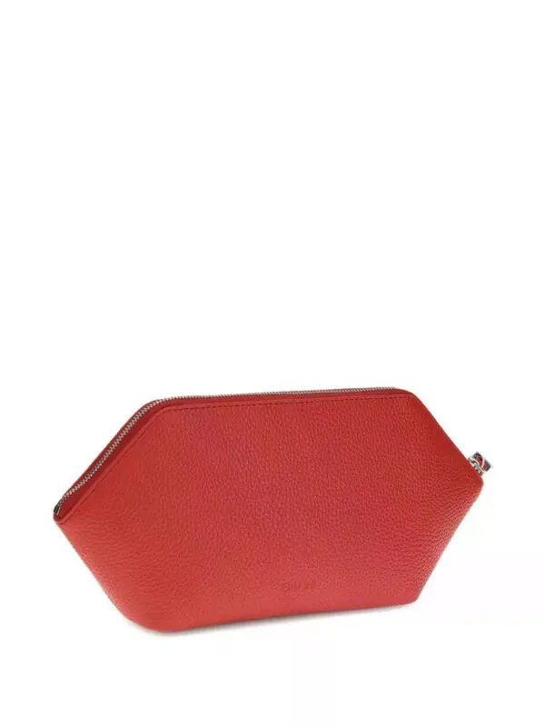 GANNI Grained Logo Makeup Bag With Wrist Strap