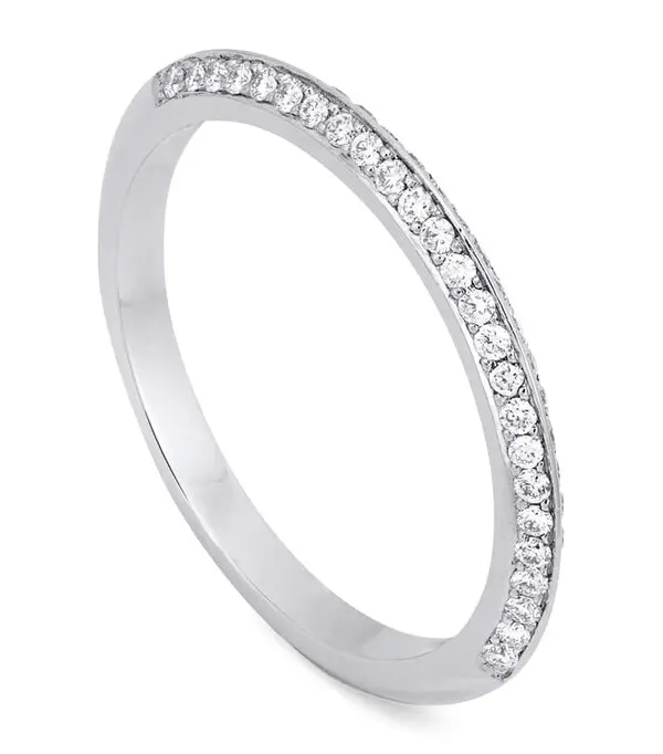 BOODLES Platinum And Diamond Petal Wedding Ring - Silver
