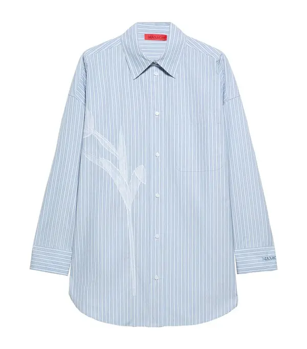 Max & Co. Oversized Embroidered Stripe Shirt