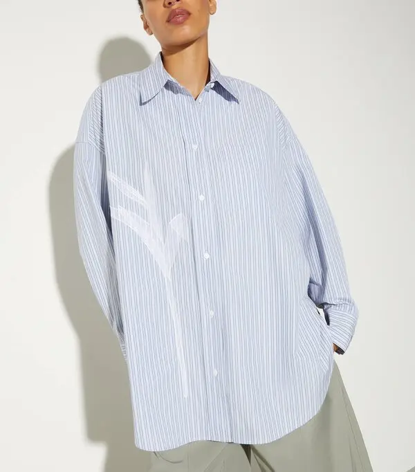 Max & Co. Oversized Embroidered Stripe Shirt