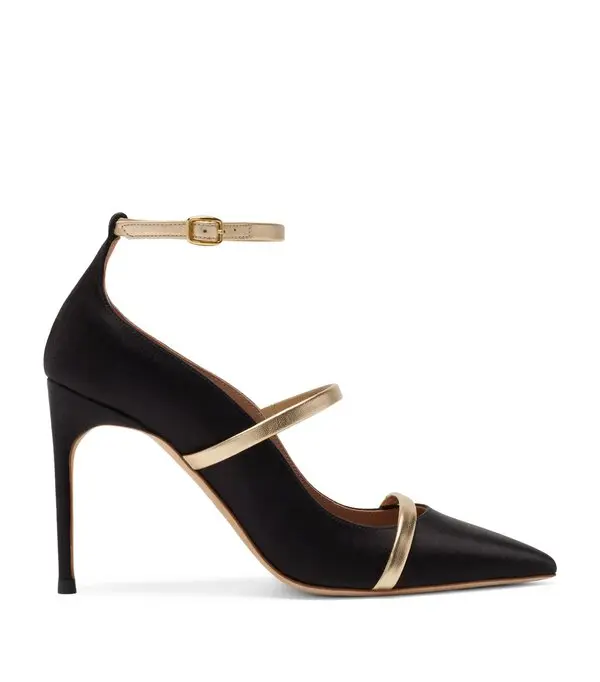 MALONE SOULIERS Diaz Satin Heeled Pumps 90 - Black