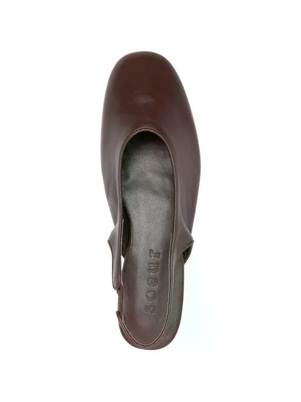 Soeur Florence Leather Slingback Ballet Flats - Brown