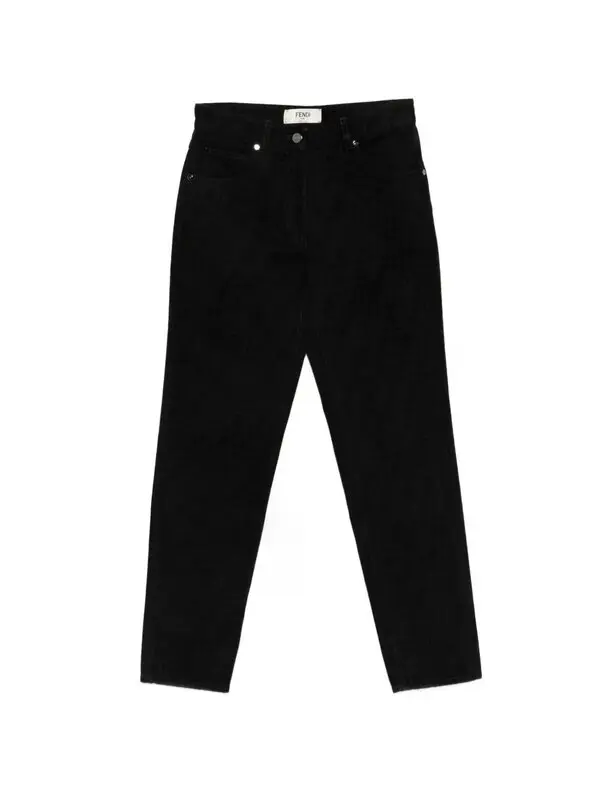Fendi Ff Monogram Button-fastening Jeans