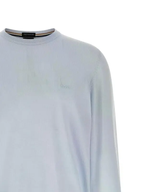 BOSS Logo Embroidery Crew Neck Sweater