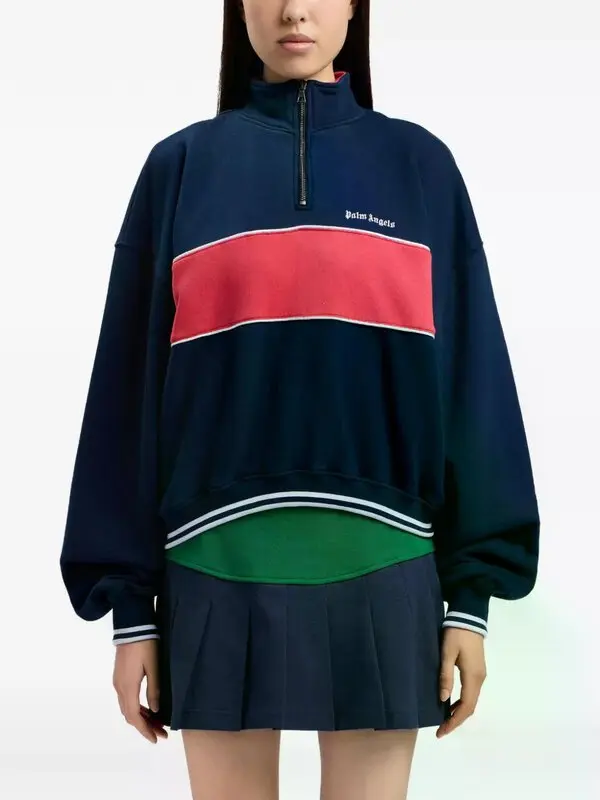 Palm Angels Classic Logo Half-zip Sweatshirt