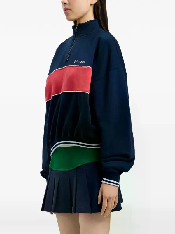 Palm Angels Classic Logo Half-zip Sweatshirt