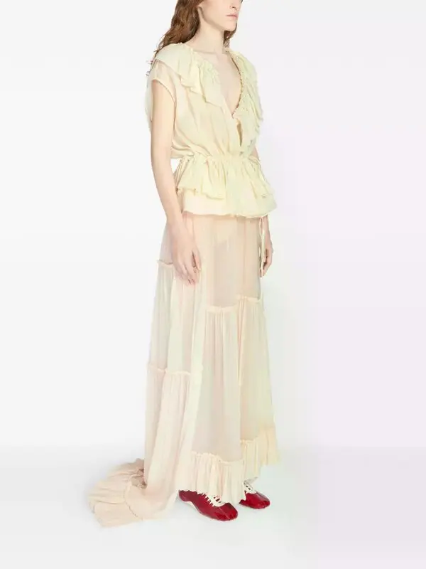 Dries Van Noten Ruffled Top - Neutrals