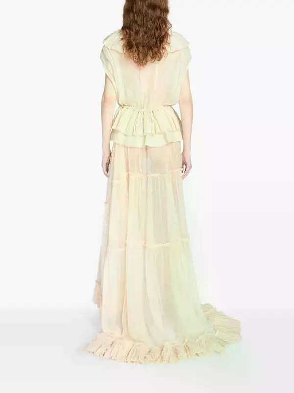 Dries Van Noten Ruffled Top - Neutrals