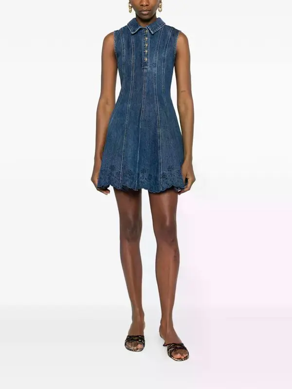 SELF-PORTRAIT Collared A-line Broderie Dress