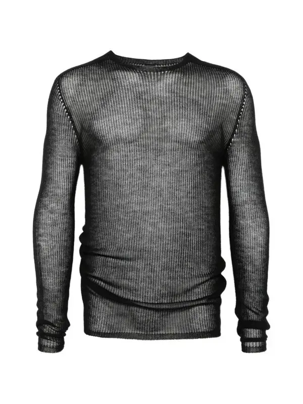 Rick Owens Ribbed Crew-neck Long-sleeve Sweater