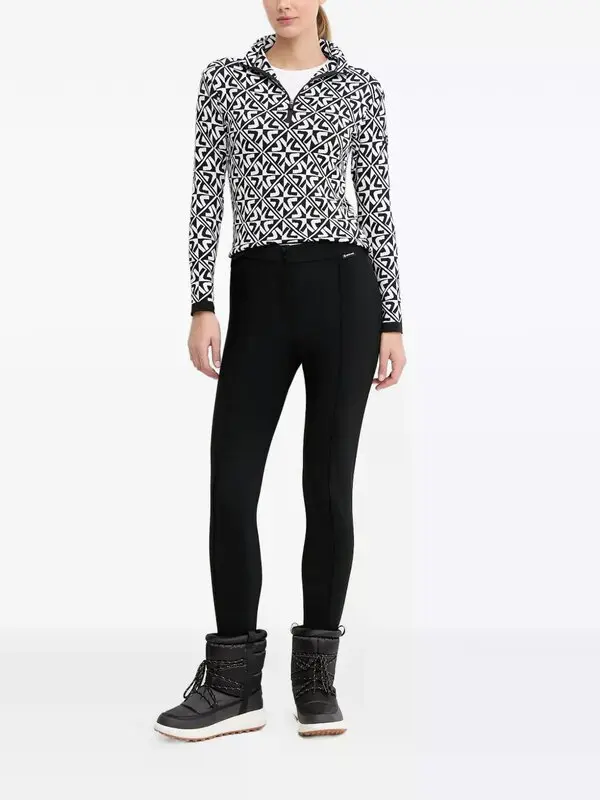NEWLAND Geometric Print Half-zip Long Sleeve Top