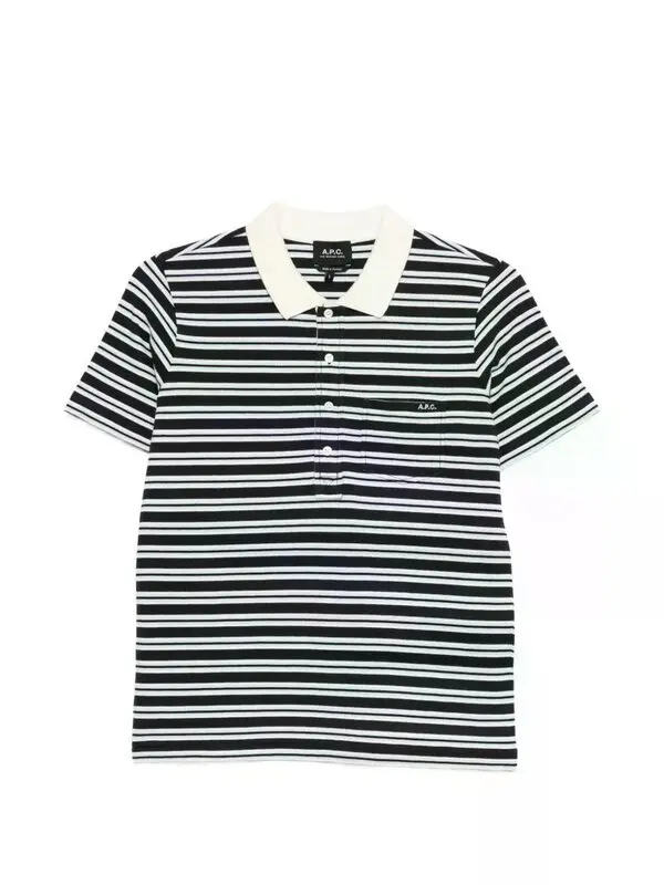 A.p.c. Striped Polo With Chest Pocket