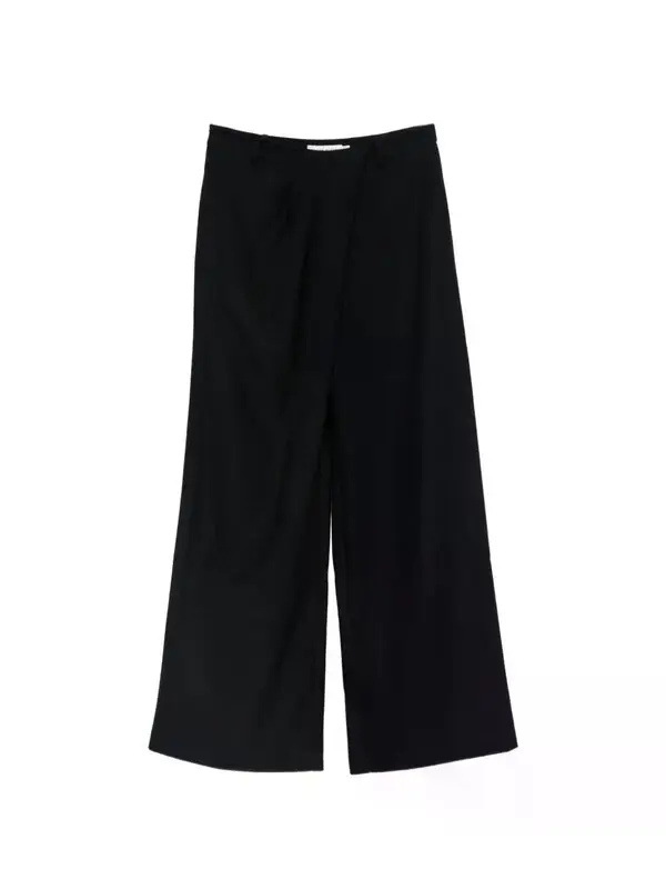 VIKTORIA CHAN Portia Pleated Wide-leg Trousers - Blue