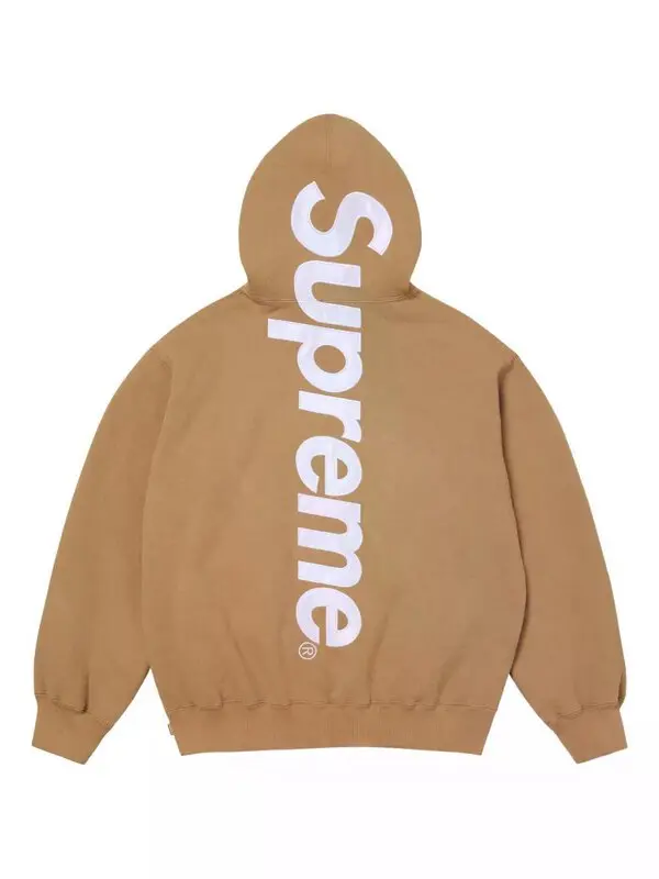 Supreme Satin-appliqué Hoodie - Brown