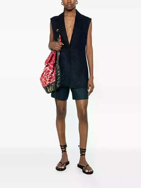 TWINSET Sleeveless Jacket With Floral Embroidery