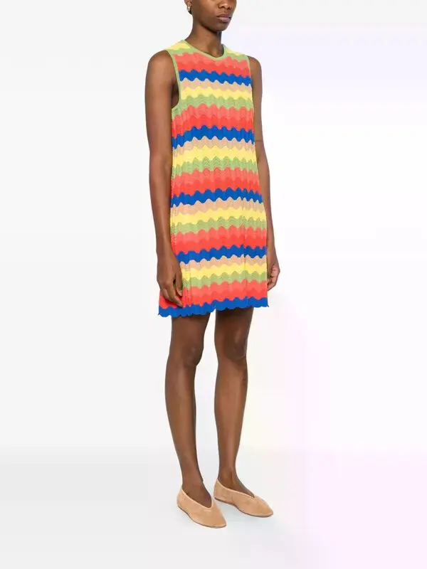 SIMONMILLER Knit Mini Dress With Wave Pattern - Red