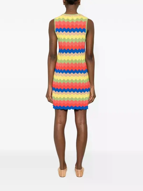 SIMONMILLER Knit Mini Dress With Wave Pattern - Red