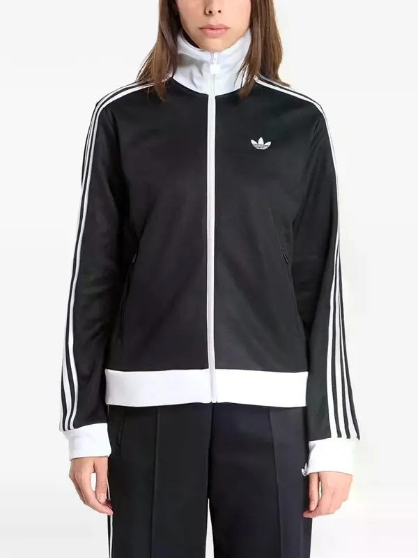 Adidas Three-stripe Zip Fastening Sweatshirt - Black