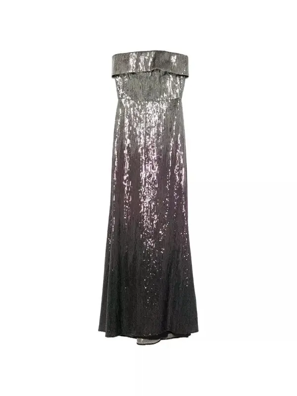Elie Saab Sequin Strapless Maxi Dress - Silver