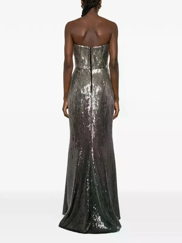 Elie Saab Sequin Embellished Strapless Maxi Dress