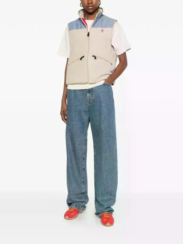 Moncler Teddy & Chambray Gilet - Neutrals