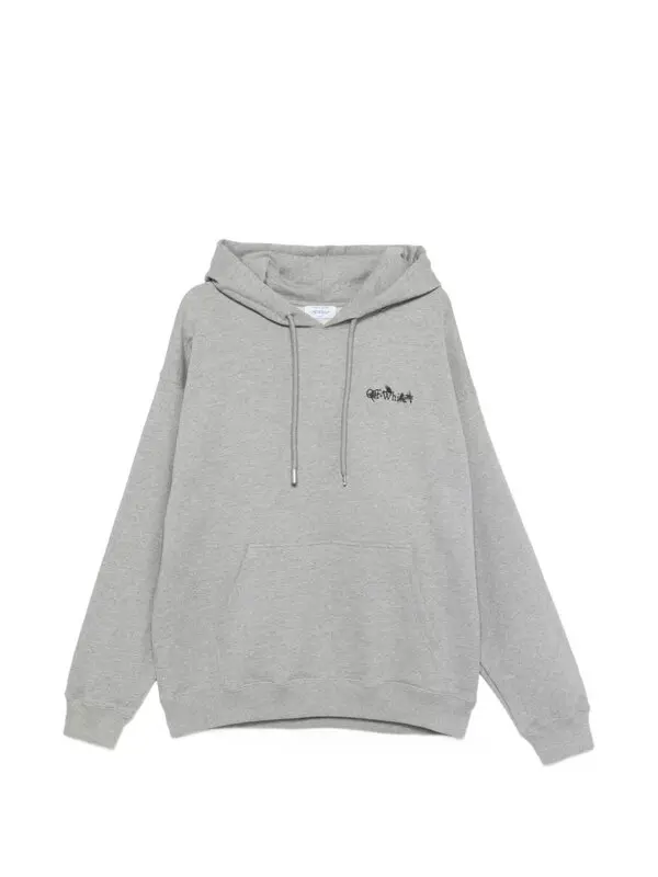 Off-White Graphic Print Hoodie - Grey