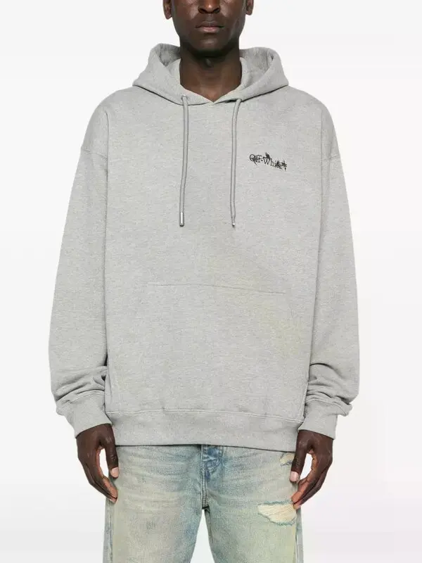 Off-White Graphic Print Hoodie - Grey
