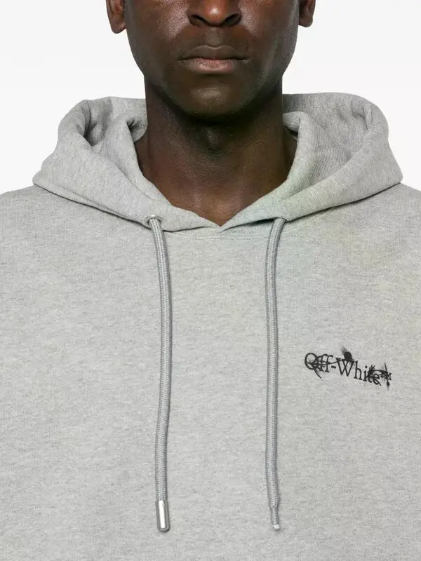 Off-White Graphic Print Hoodie - Grey