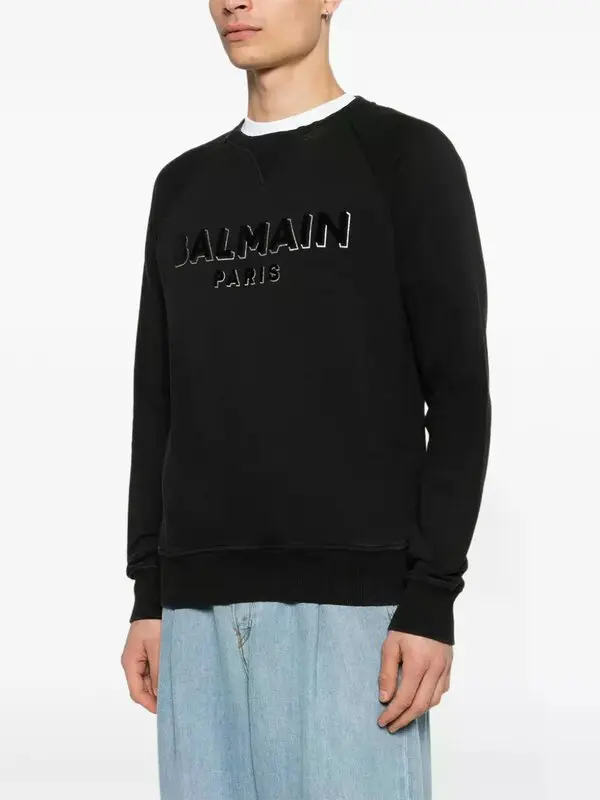 Balmain Logo Print Crewneck Sweatshirt