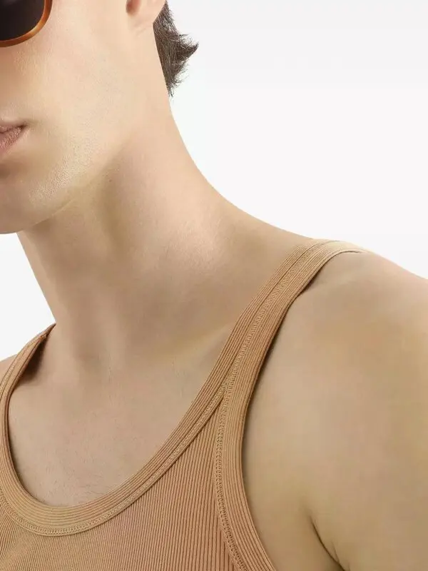 Dolce & Gabbana Ribbed Cotton Tank Top - Neutrals