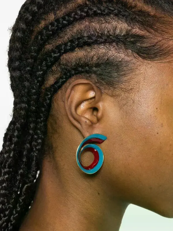 Marni Enamel Spiral Earrings - Blue