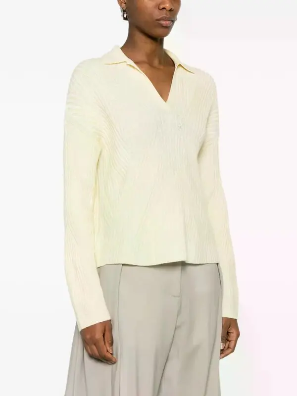 Eric Bompard Two-tone Ribbed Polo Top