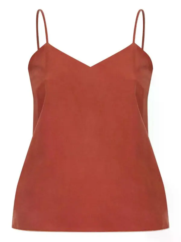 Max Mara Silk V-neck Camisole - Brown