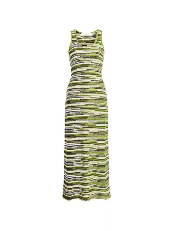 Proenza Schouler White Label Zinah Striped Knit Maxi Dress - Green