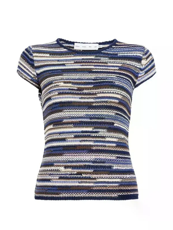 Proenza Schouler White Label Ribbed Striped T-shirt - Blue
