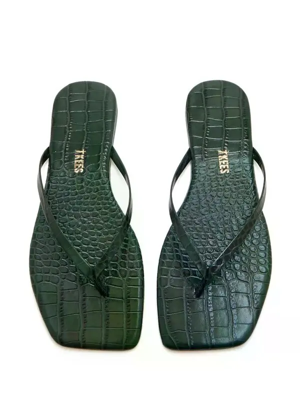 Tkees Lily Crocodile Flip-flops - Green