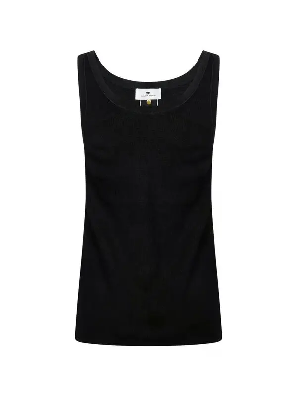 Elisabetta Franchi Sleeveless Knit Top With Gold-tone Buttons