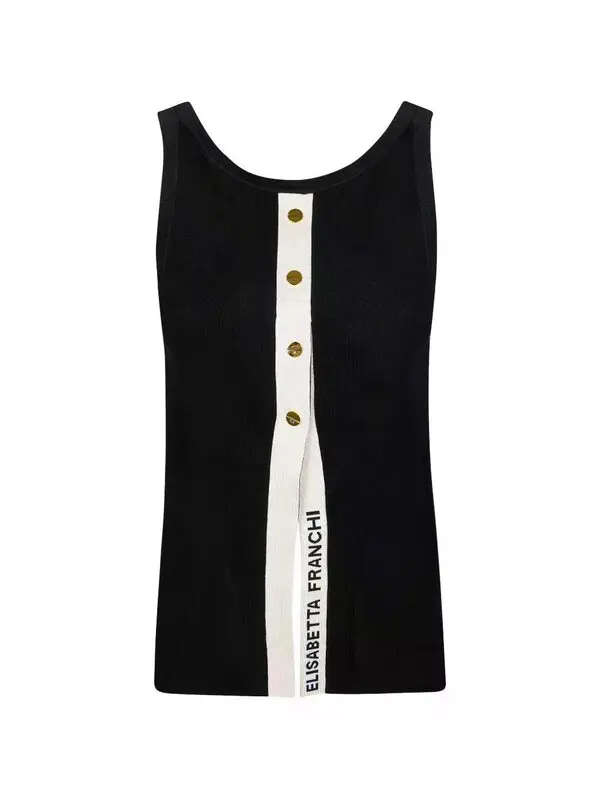Elisabetta Franchi Sleeveless Knit Top With Gold-tone Buttons