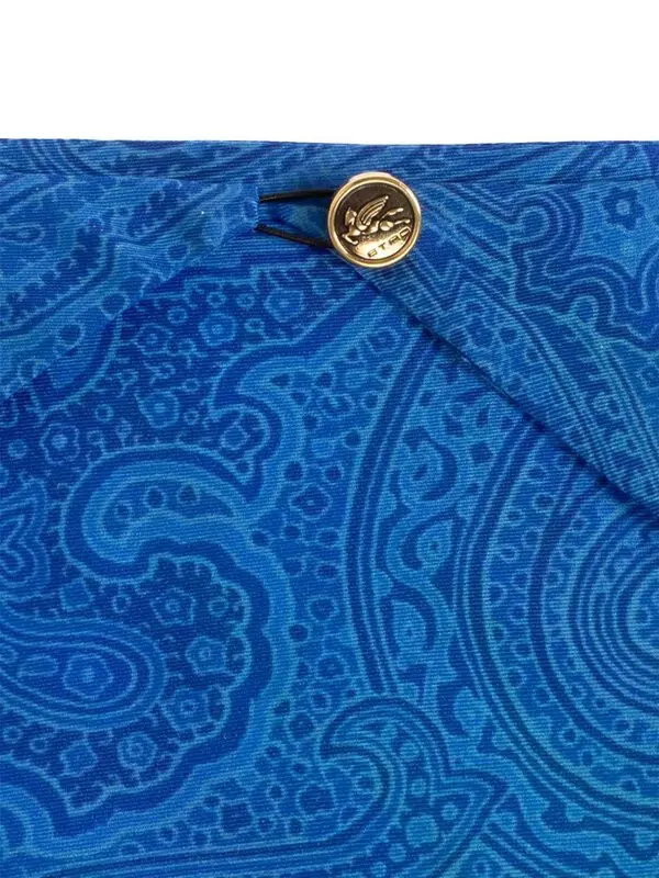 Etro Paisley Button Scarf - Blue