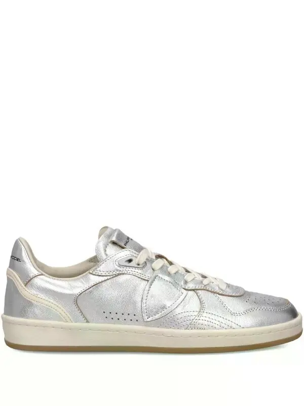 Philippe Model Perforated Low Trainers - Silver